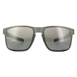 Oakley Rectangle Mens Matte Gunmetal Prizm Black Polarized Sunglasses