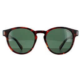 Polaroid Runde Unisex dunkel Havanna gr&uuml;n polarisierte Sonnenbrille