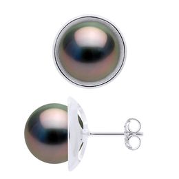 Ohrringe - Umgebung Sleek - Prestige - Wei&szlig;gold 375 - Echte Tahiti-Zuchtperlen rund 9-10 mm