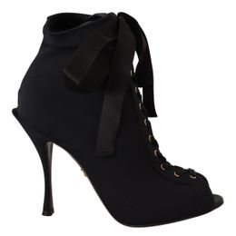 Dolce & Gabbana Dolce & Gabbana Damen Schwarz Stretch Kurzstiefel Schuhe