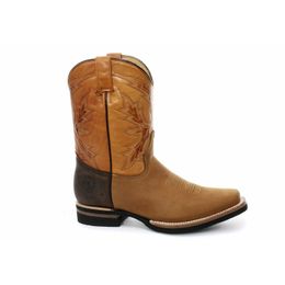 Braune, halbhohe Cowboy-Lederstiefel von Grinders &ndash; El Paso