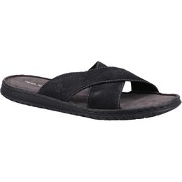 Hush Puppies Herren Nil Crossover Leder Sandalen (Schwarz)