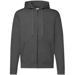 Fruit of the Loom - "Classic" Hoodie mit durchgehendem Rei&szlig;verschluss f&uuml;r Herren/Damen Unisex (Hellgrau)