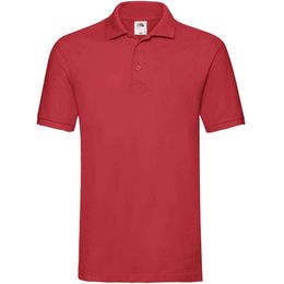 Fruit of the Loom Herren Premium Baumwolle Pique Polo Shirt (Rot)