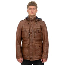 Herren-Trenchcoat aus Leder mit Kapuze &ndash; Medellin