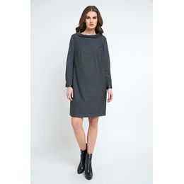 L&auml;ssiges H-Linie Stehkragen Lang&auml;rmeliges Midikleid