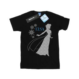 Disney - "Frozen Elsa Christmas Silhouette" T-Shirt f&uuml;r Damen (Schwarz)