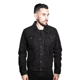 Herren-Truckerjacke aus Ziegenveloursleder-Taraz
