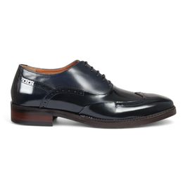 Justin Reess Herren-Brogue-Schuhe aus blauem Lackleder - Harry