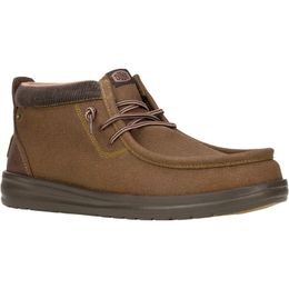 HEYDUDE Wally Mid GripR Canvas Herren Stiefel Dunkelbraun