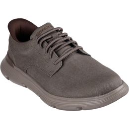 Skechers Garza Clive Herren Schn&uuml;rschuhe aus dunkelbrauner Baumwolle