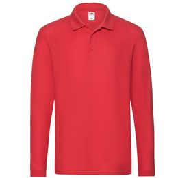 Fruit of the Loom - "Premium" Poloshirt f&uuml;r Herren Lang&auml;rmlig (Rot)