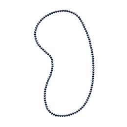 OPERA Halskette Perlen S&uuml;&szlig;wasser 6-7mm Rund Schwarz L&auml;nge 80 cm
