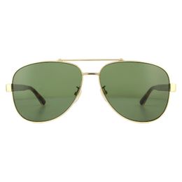 Lunettes De Soleil Gucci GG0528S 009 Vert De L'or Et De La Havane