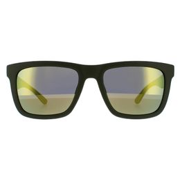 Lacoste Rectangle Mens Matte Green Green Mirror Sonnenbrillen