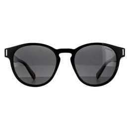 Polaroid Runde Unisex Schwarz Grau Polarisierte Sonnenbrille
