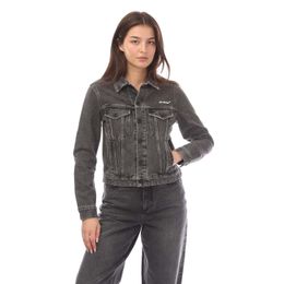 Off-White Off White Diagonal Regular Jacke f&uuml;r Damen in Grauwei&szlig;