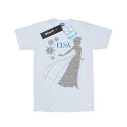 Disney - "Frozen Elsa Christmas Silhouette" T-Shirt f&uuml;r Damen (Wei&szlig;)