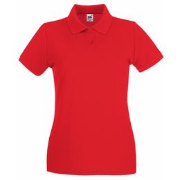 Fruit of the Loom Damen Lady-Fit Premium Kurzarm-Poloshirt (Rot)