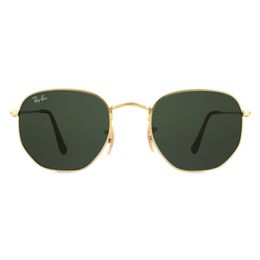 Ray-Ban Sonnenbrille sechseckig 3548N 001 Gold Gr&uuml;n G-15