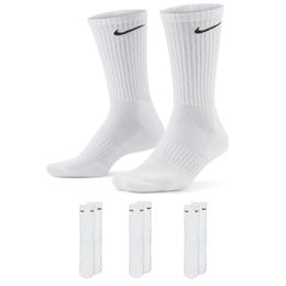 Nike Everyday Cushion Crew Trainingssocken, 3 Paar in Wei&szlig;