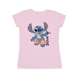 Disney Damen/Lilo & Stitch Bermuda-Shorts T-Shirt aus Baumwolle (Babyrosa)