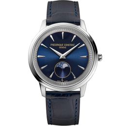 Frederique Constant Fr&eacute;d&eacute;rique Constant Moneta Moonphase Blau Unisex Armbanduhr FC-206N3S6