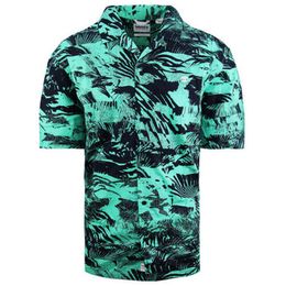Timberland Stretch Herren Gr&uuml;nes Blumen-Sommerhemd