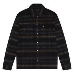 Lyle & Scott Lyle & Scott Brushed Tartan Jet Black Overshirt-Jacke