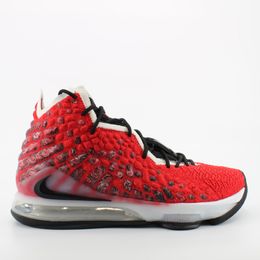 Nike Lebron XVII Red Textile Schn&uuml;ren -Herren -Trainer BQ3177 601