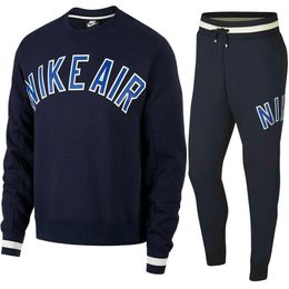 Nike Air Fleece Full Crewneck Trainingsanzug Set Navy