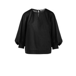 Schwarzes Top mit Bishop-&Auml;rmeln
