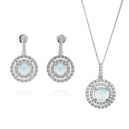 Orphelia 'Rivera' Damen 925 Sterling Silber Set: Kettenanh&auml;nger + Ohrringe - Silber SET-7481/BC