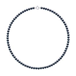 DIADEMA - Halskette - Echte S&uuml;&szlig;wasserperlen - Schwarzer Tahitian Style - Wei&szlig;gold