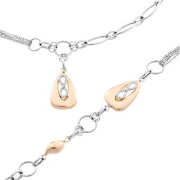 Orphelia Damen-Set aus 925er Sterlingsilber: Kette + Armband &ndash; Silber/Ros&eacute; SET-048