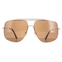 Tom Ford Aviator Mens gl&auml;nzend Rose Gold Roviex FT0927 Liam Sonnenbrille
