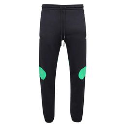 Off-White Green Diag Outline Design Schwarze Jogginghose mit Bundchen