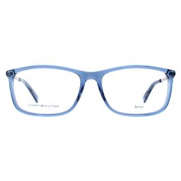 Tommy Hilfiger Rechteckige Unisex-Brille Transparent Blau