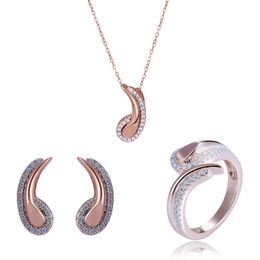 Orphelia 'Tilou' Damen-Set aus 925er Sterlingsilber: Halskette + Ohrringe + Ring - Ros&eacute; SET-7441