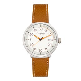 Simplify The 7100 Lederarmbanduhr mit Datum