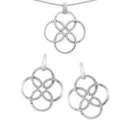 Orphelia Damen 925 Sterling Silber Set: Kettenanh&auml;nger + Ohrringe - Silber SET-6085
