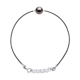 DIADEMA - Armband - Love Bond - Schwarzes Nylon - Tahiti-Perle - Regenbogen