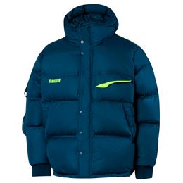 Puma x Ader Fehler Down Pufferjacke mit Kapuzenmantel Blau - Herren