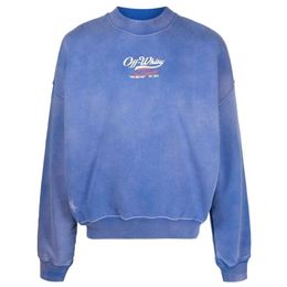 Off-White Wave Off Boxy Fit Sweatshirt in Blau mit Rundhalsausschnitt