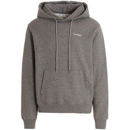 Off-White Wave Outline Diag Design Grau Slim Hoodie
