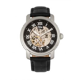 Reign Kahn Automatik-Skelettuhr mit Lederarmband