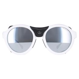 Moncler Runde Unisex wei&szlig; schwarz Leder grau Silber Spiegel ML0046