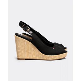 Tommy Hilfiger Iconic Elena Sling Back Damen Schwarze Keilsandaletten