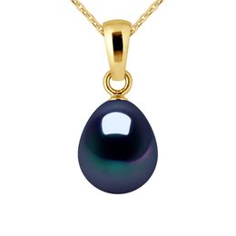 DIADEMA - Anh&auml;nger - Gelbgold und echte S&uuml;&szlig;wasserperlen - Schwarzer Tahitian Style