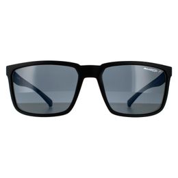 Arnette Rechteck Herren Mattschwarz Dunkelgrau Polarisierte Sonnenbrille